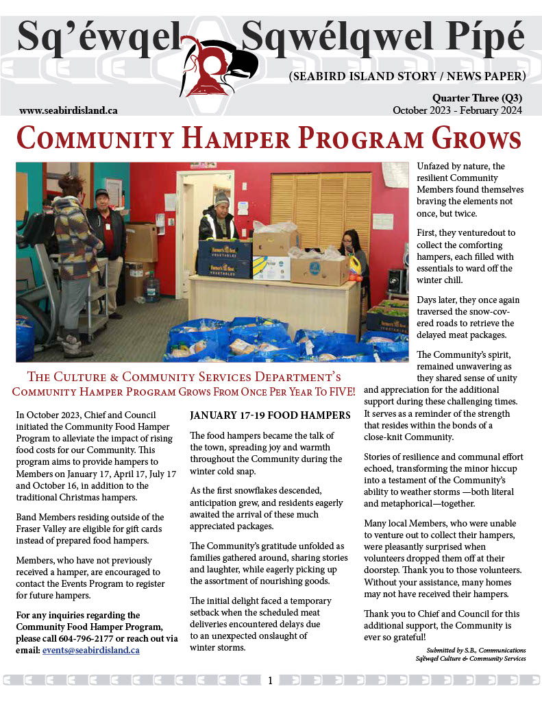 Notices - Seabird Island Band